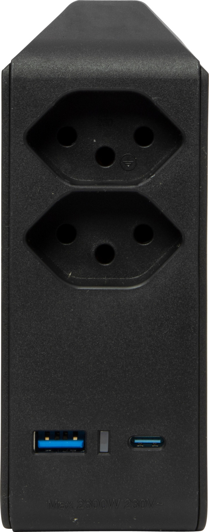 cleverLINE Fiche de dérivation 2 prises noire avec USB type A et USB ...