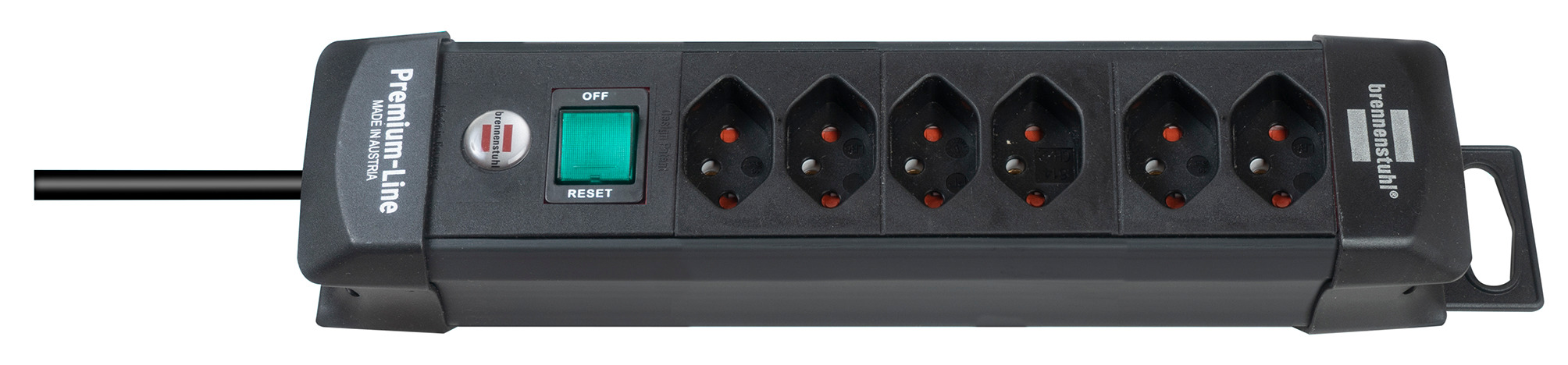 Premium-Line Multipresa a 6 prese nera 3 m H05VV-F 3G1,5 *CH ...